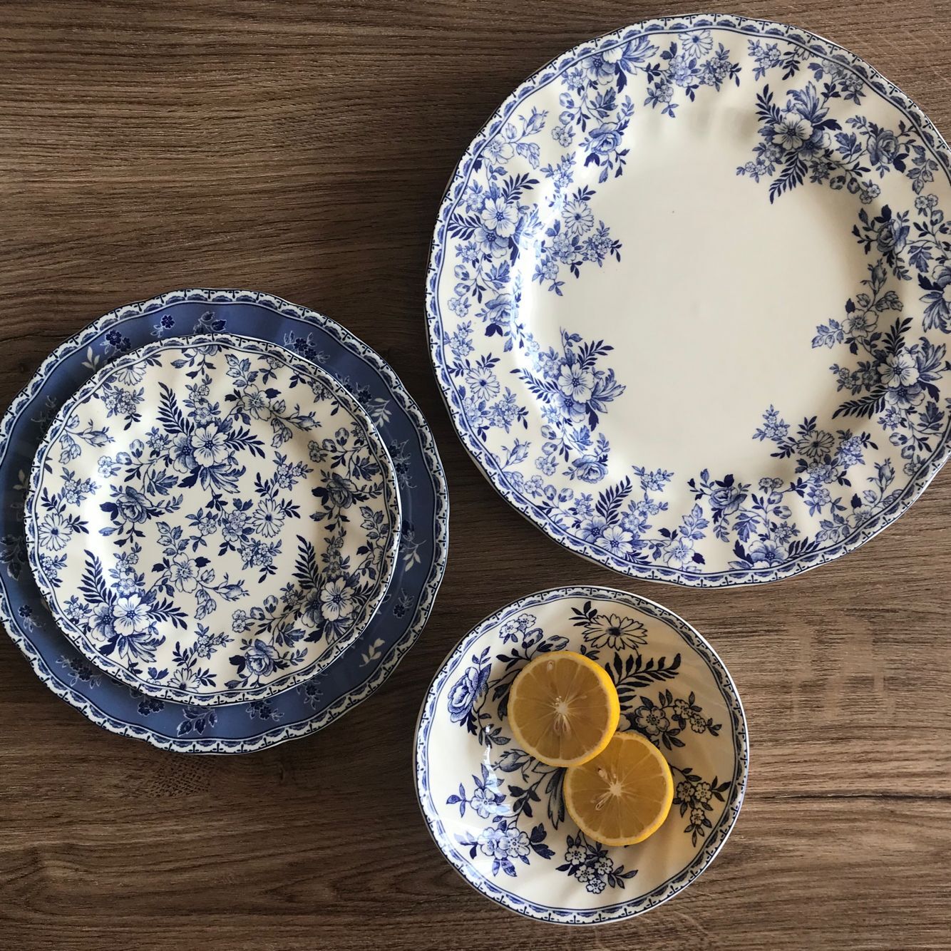 British Retro Blue and white porcelain tableware s... – Grandado