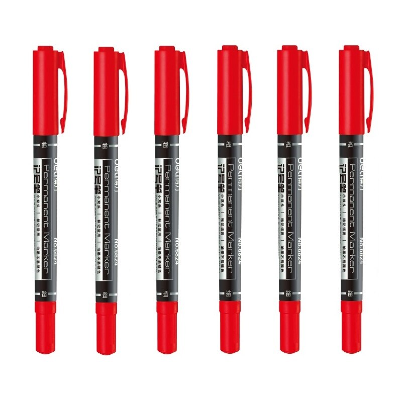 6pcs Permanent marker pen Dry fast Black Red Blue ... – Grandado