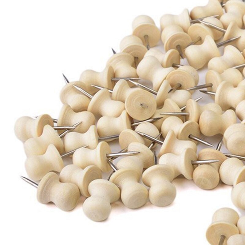 100x Wood Push Pins,Decorative Thumb Tacks Used on... – Vicedeal