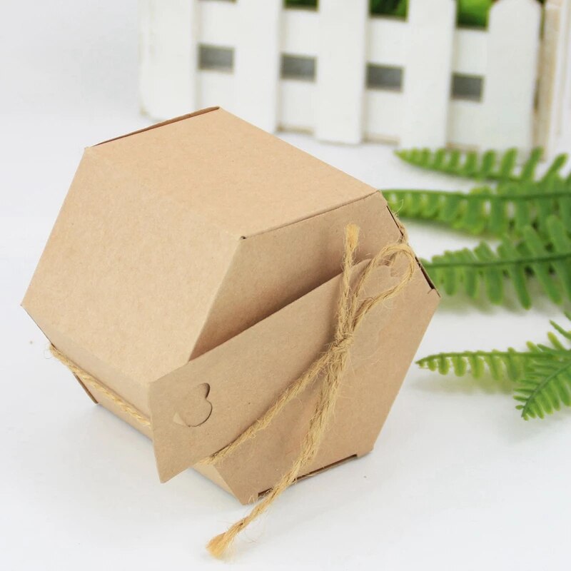 10Pcs European-style hexagonal paper box Kraft pap... – Grandado