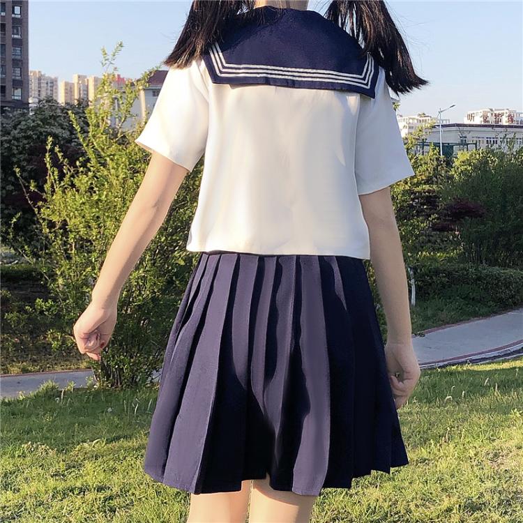 College Suit Short Sleeve Sailor Pleated Skirt JK ... – Vicedeal