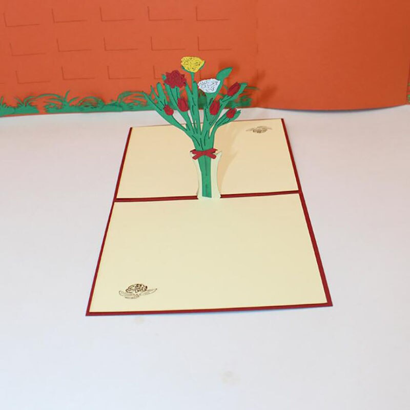 3D Specialty paper Color Tulip Flower Pop Up Greet... – Grandado