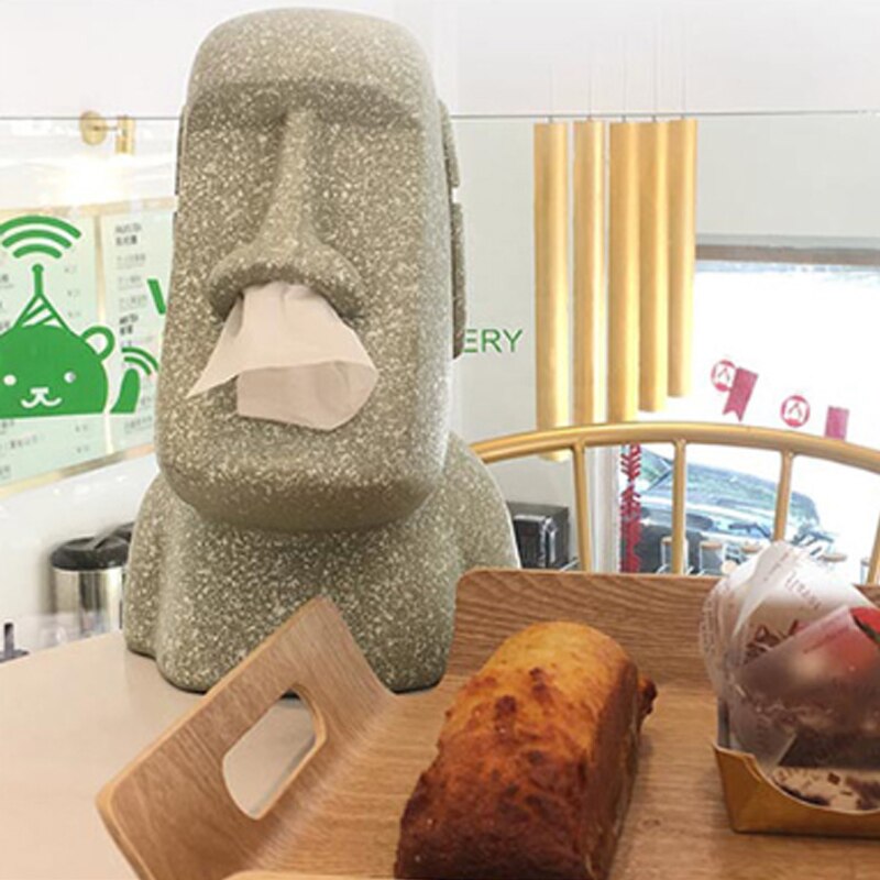 Vintage Funny Easter Moai Tissue Box Resin Home De... – Grandado