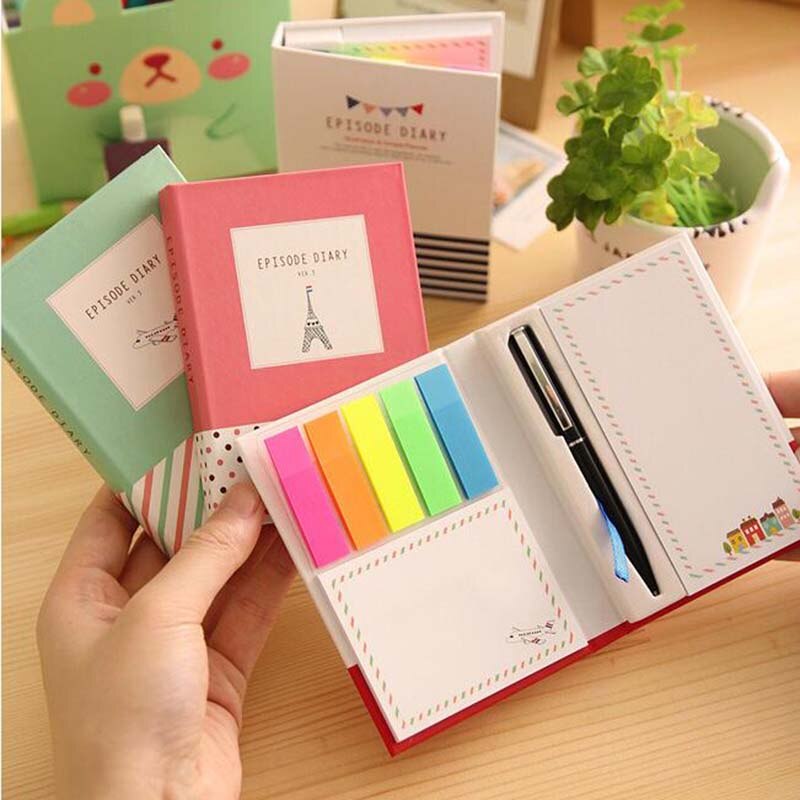 1pc Mini Hardcover Sticky Combination Notebook wit... – Grandado