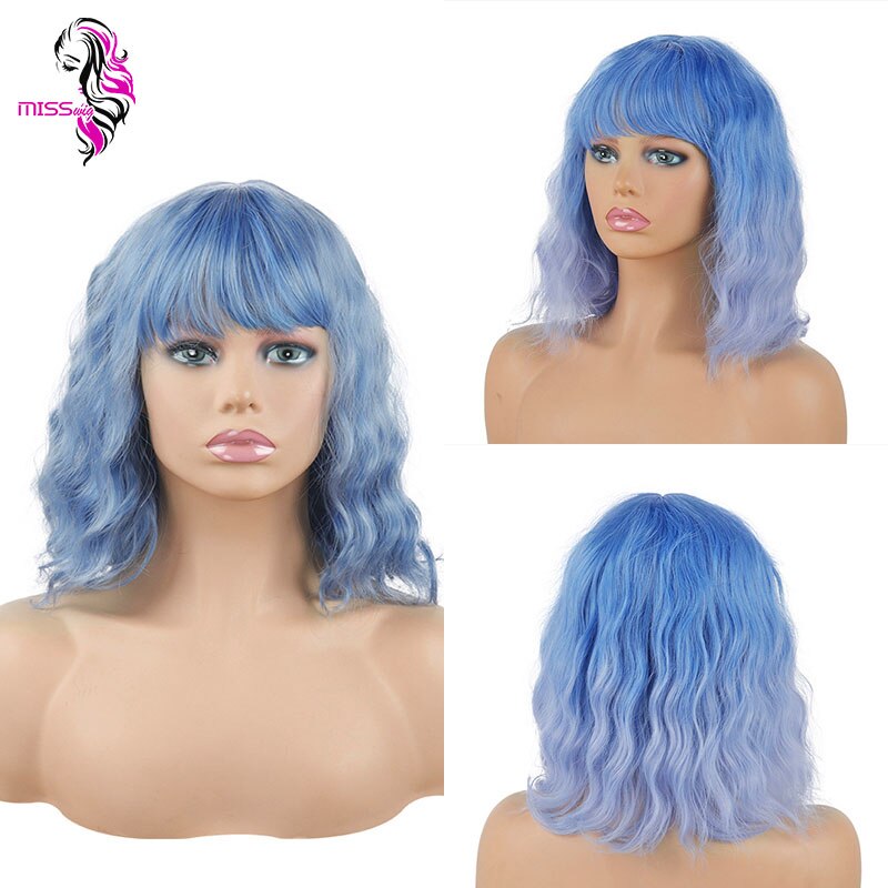 MISS WIG Short Water Wave Synthetic Hair 8Colors A... – Grandado