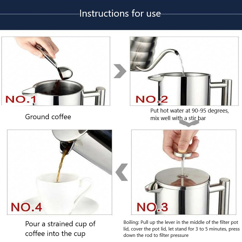 Cafetera a presión francesa, olla del percolador d... – Grandado