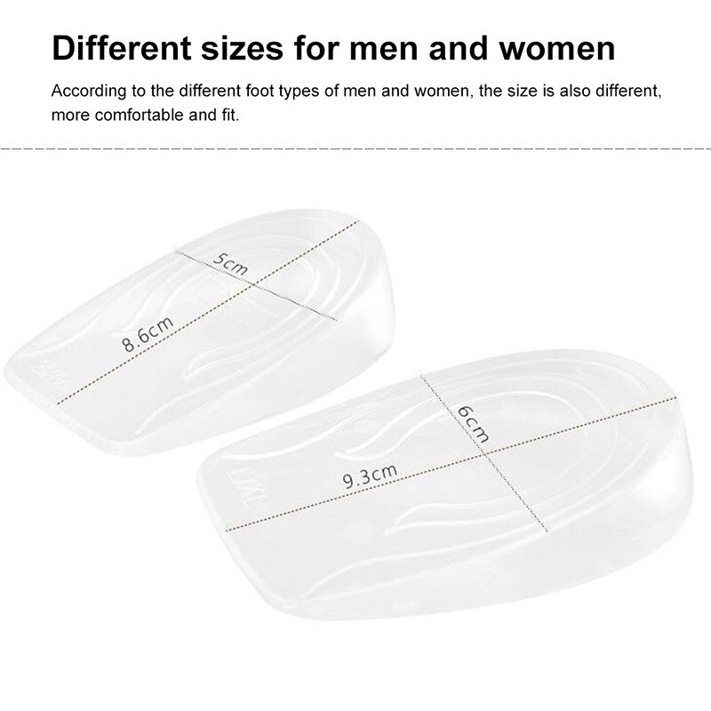 1 Pair Silicone Gel Insoles Heel Plantar Fasciitis... – Grandado