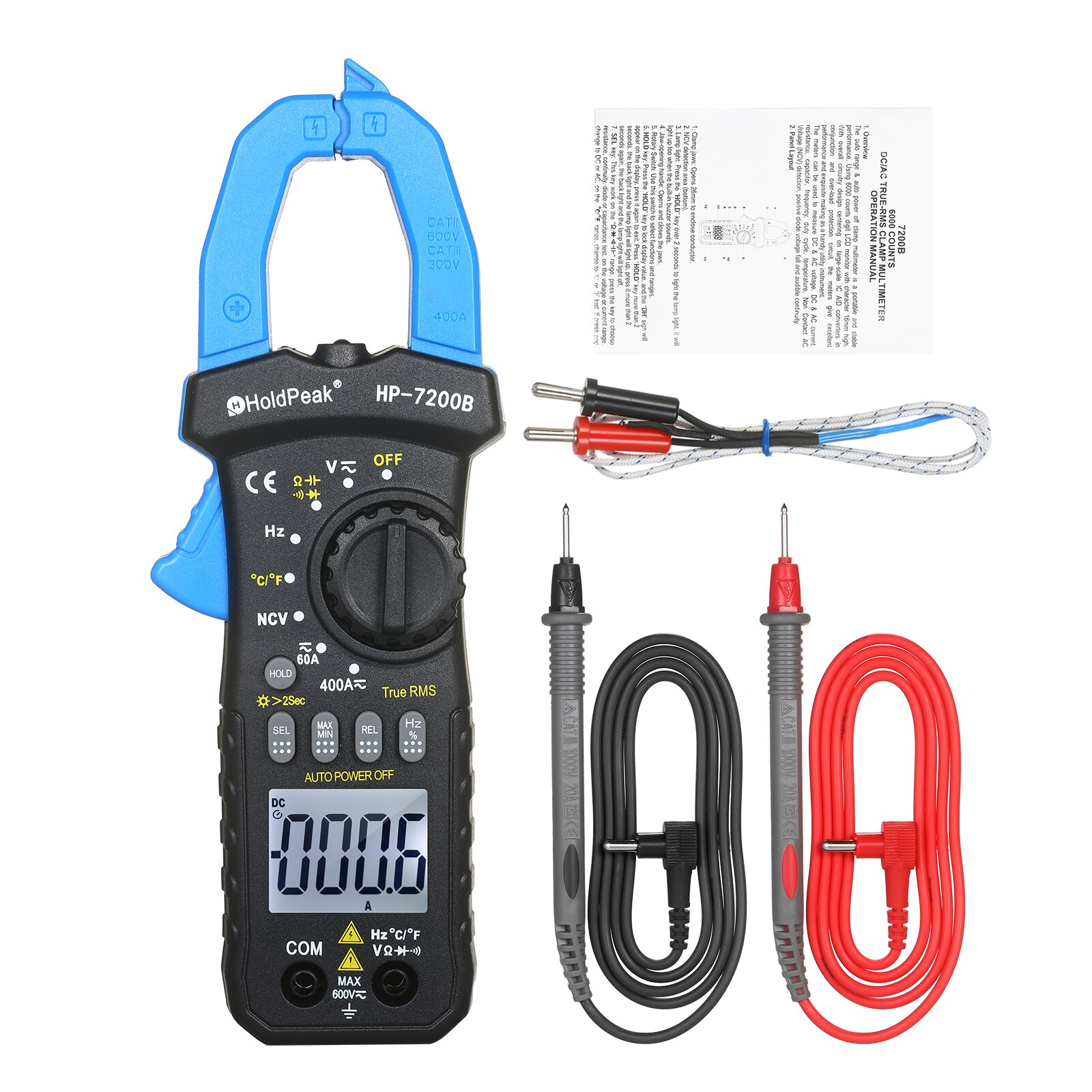 Holdpeak Digital Multimeter NCV Clamp Meter 6000 C... – Grandado