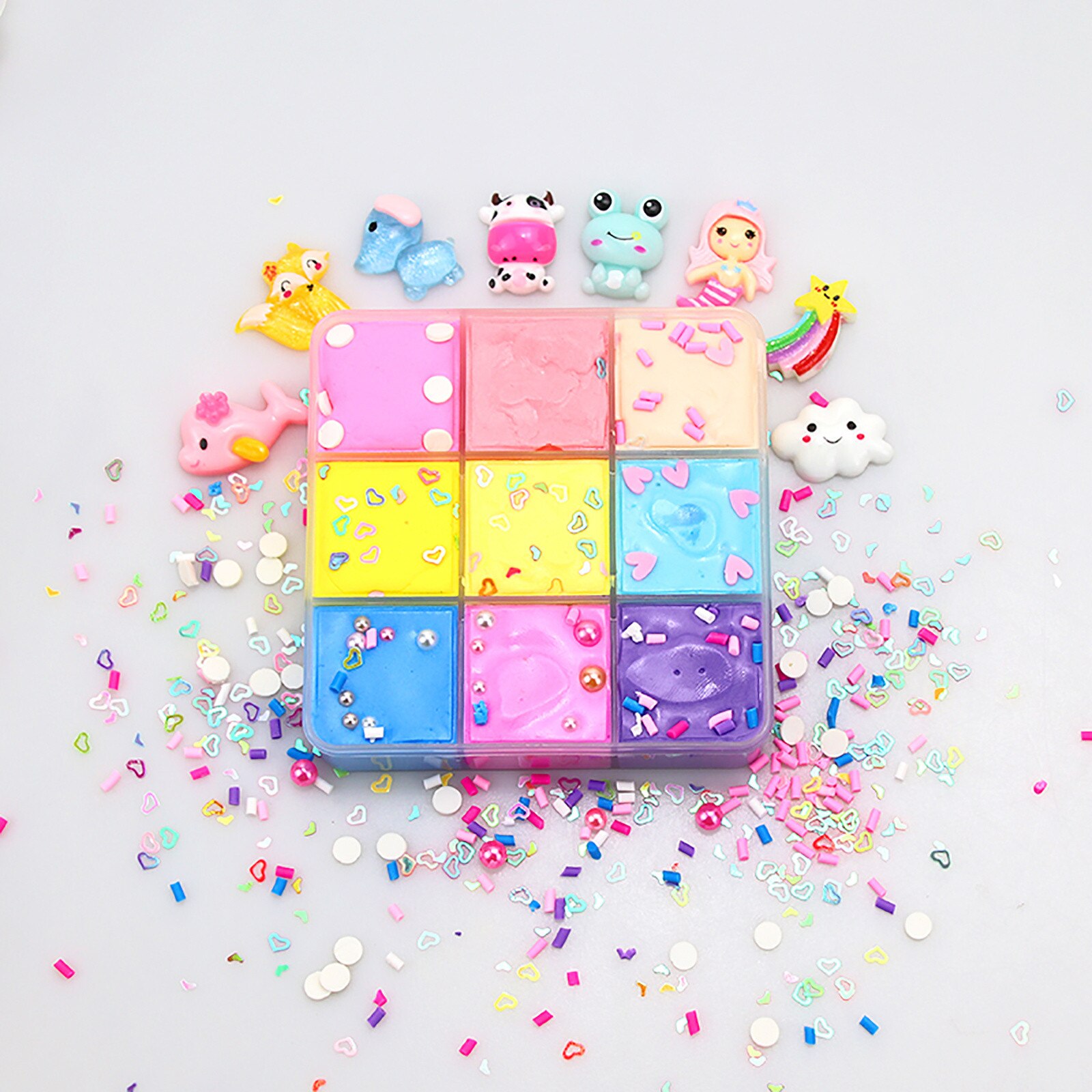 9 Color Mixing Cloud Slime Toys Cotton Candy Slime... – Grandado