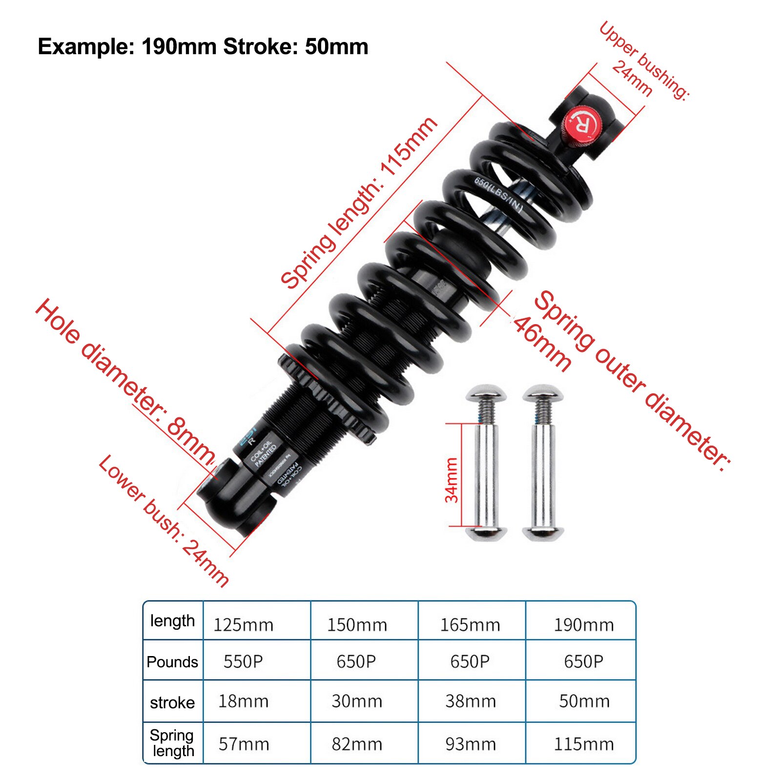 Bike Rear Shock Absorber 291 R adjustable Suspensi... – Grandado