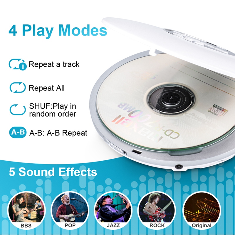 Portable CD Player Walkman CD Player for Car Hifi ... – Vicedeal