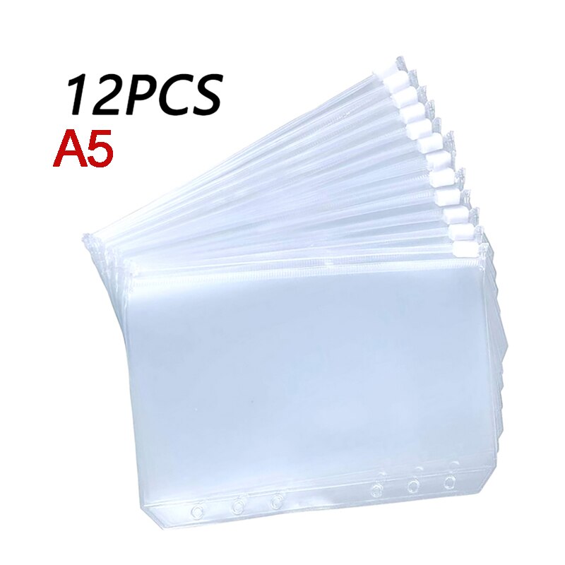 12PCS Bequem Klar PVC A5 A6 A7 Binder Taschen Klar... – Vicedeal