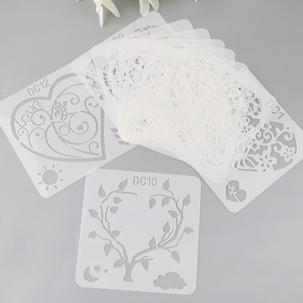 12Pcs Flower Heart Drawing Molds Plastic Children ... – Grandado