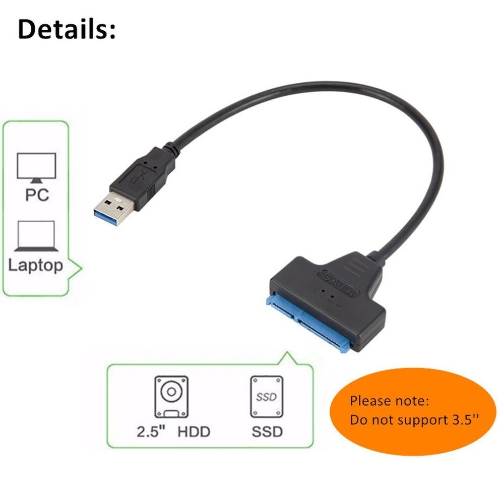 INIOICZMT USB 3.0 to SATA Cable Adapter USB 3.0 SA... – Vicedeal
