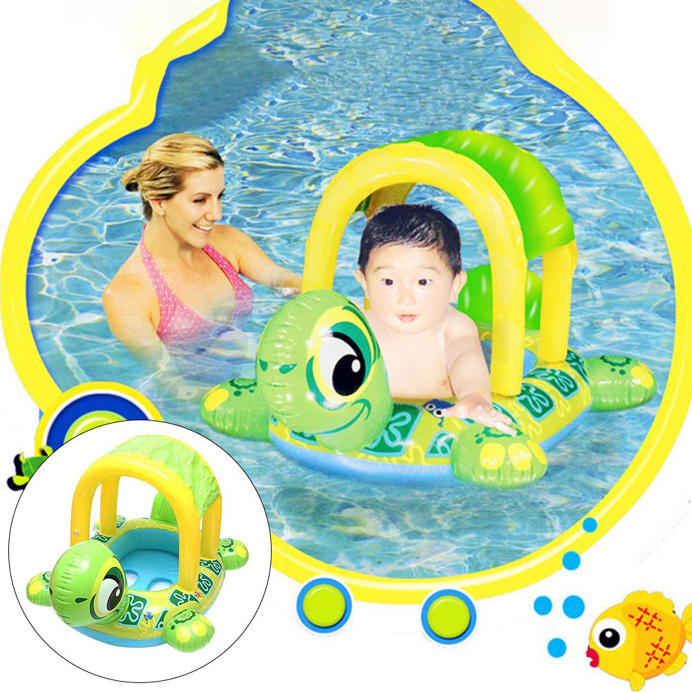 Baby Swimming Ring With Shade Turtle Shape Safe Sm... – Grandado