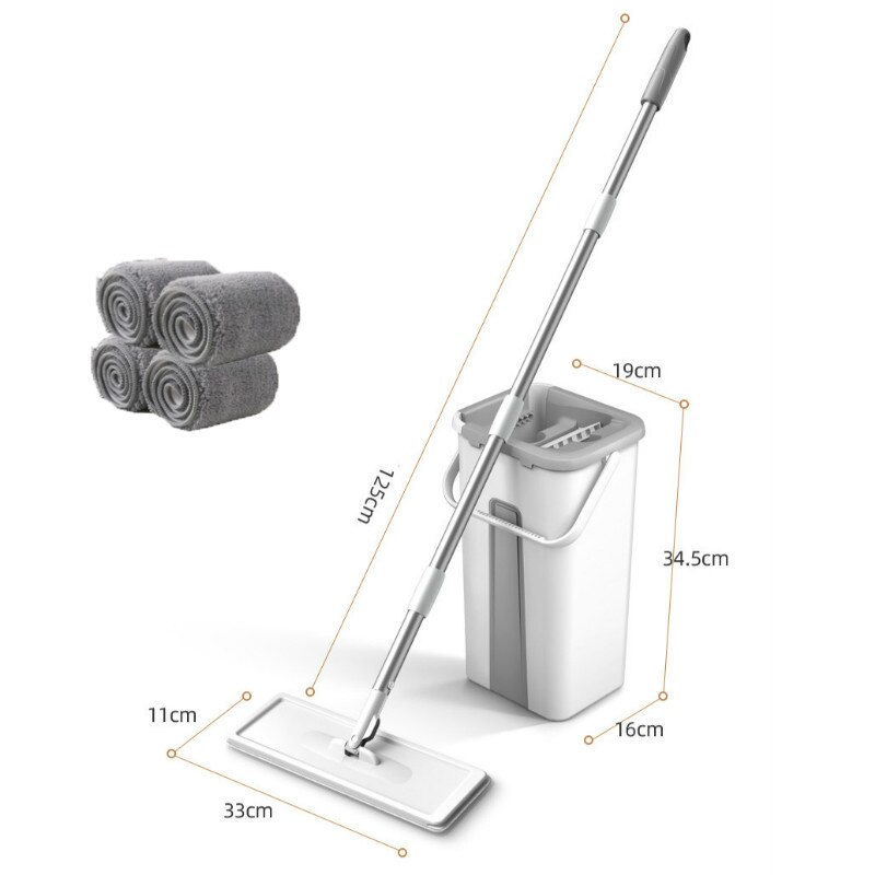 Mopa escurrible con cubo para limpiar suelos húmed... – Grandado