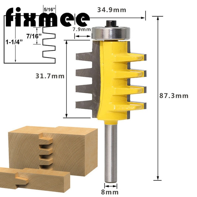 8mm Shank Rail Reversible Finger Joint Glue Router... – Vicedeal