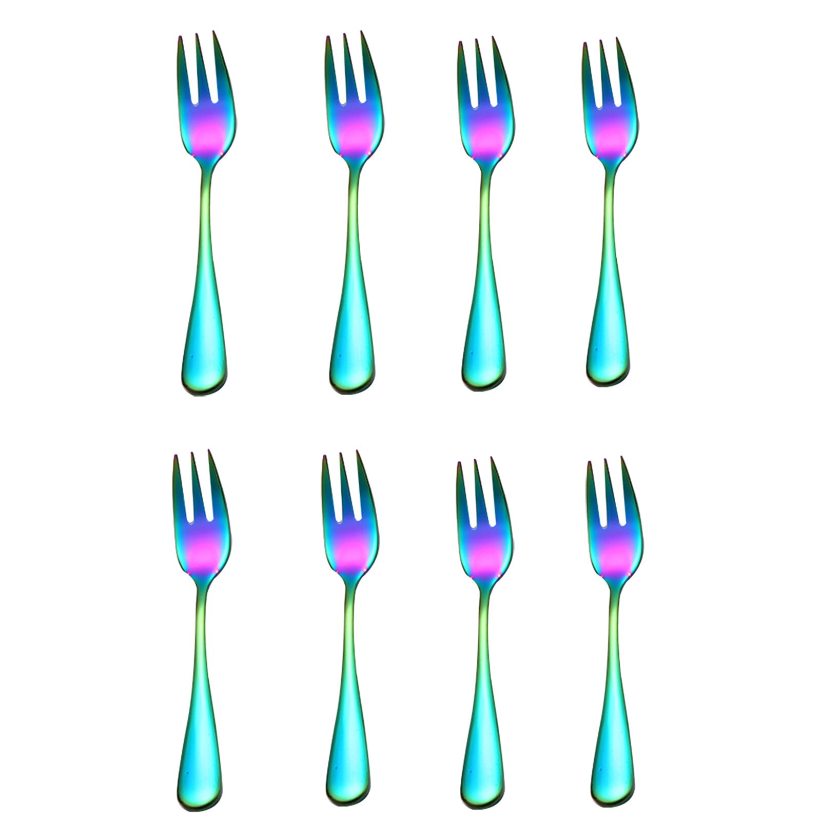 8PC Colorful Stainless Steel Dinner Fork Set Colou... – Vicedeal