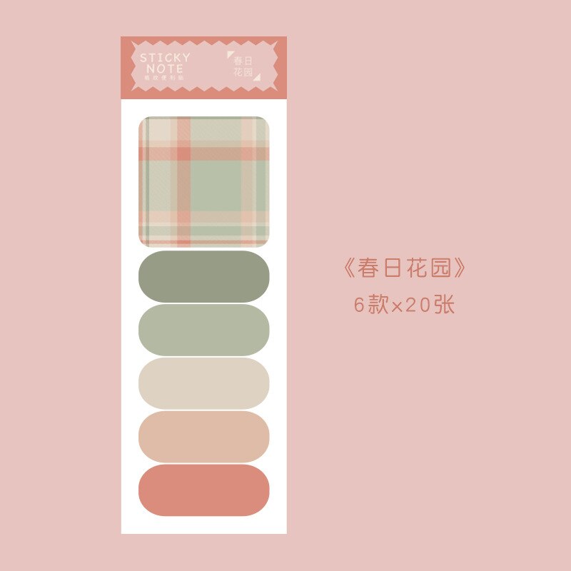 120 Sheet Novelty Plaid Fresh Color Sticky Notes M... – Grandado