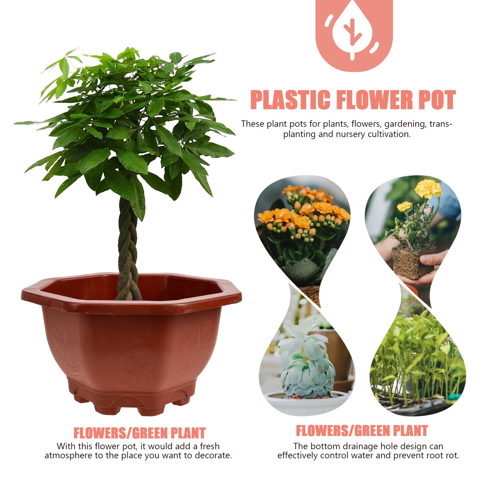 3Pcs Ademende Bloempotten Balkon Bloempotten Plant... – Grandado