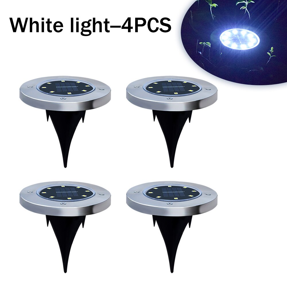 8 LED Outdoor Solar Garden Lights Waterproof In-Gr... – Grandado