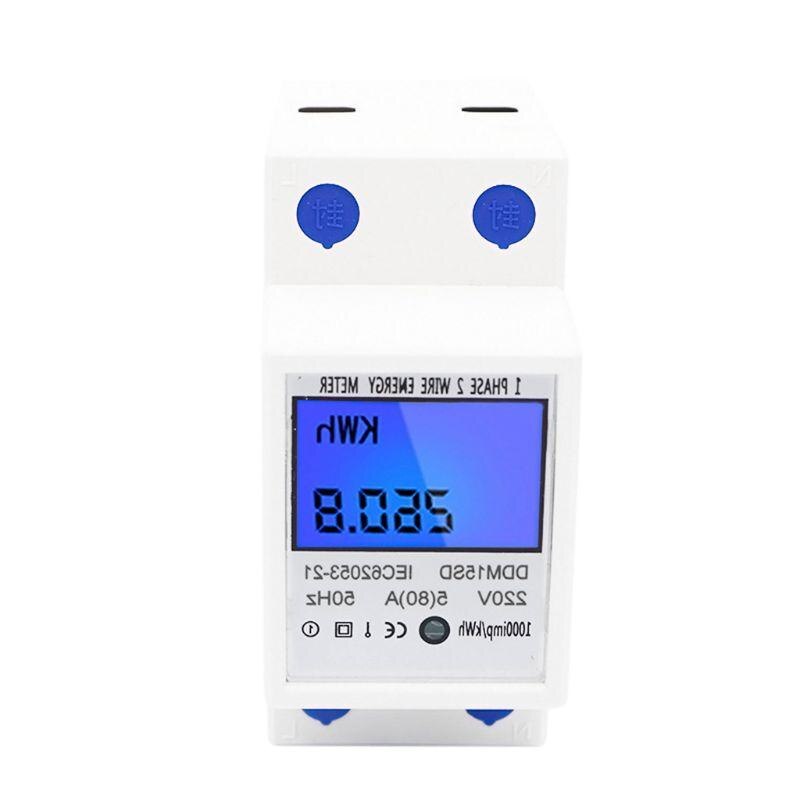 Enkele Fase 2 Draden Din Rail 5(80A) energiemeter ... – Vicedeal