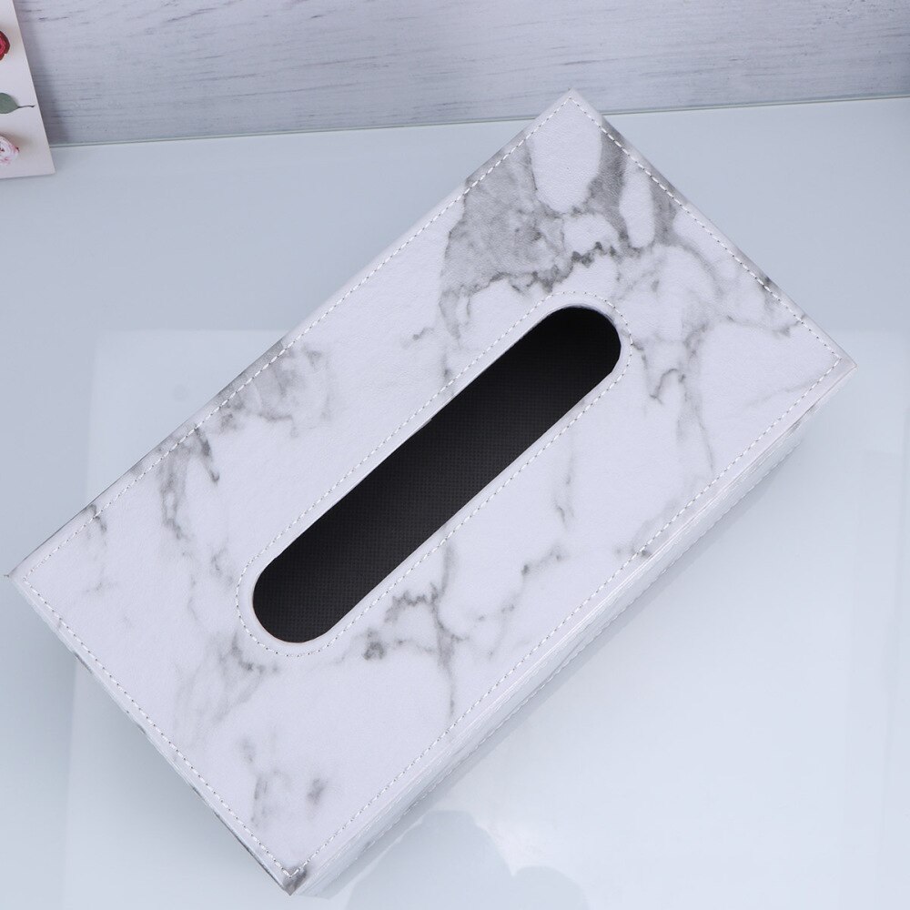 Marbled Leather Tissue Box Square Paper Towel Hold... – Grandado
