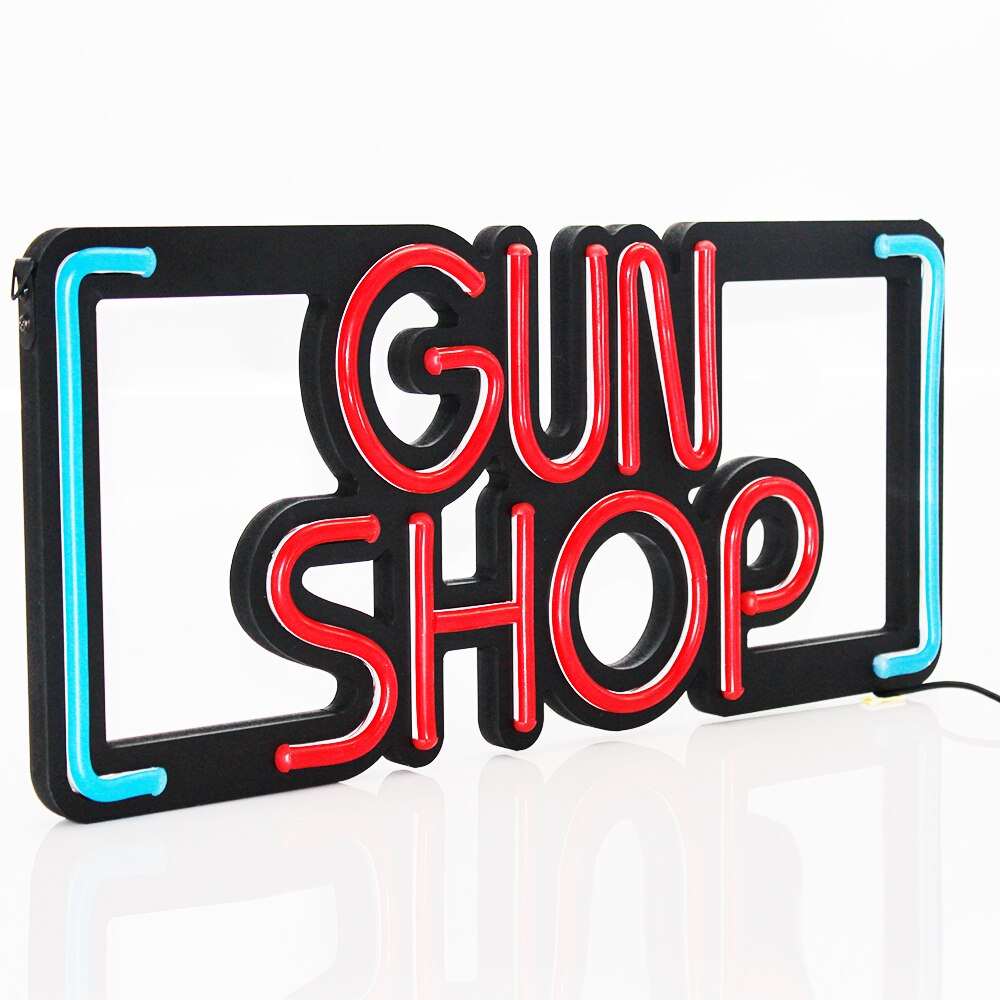 Deco 19x8 inches Red LED Neon Open Sign GUN SHOP U... – Grandado