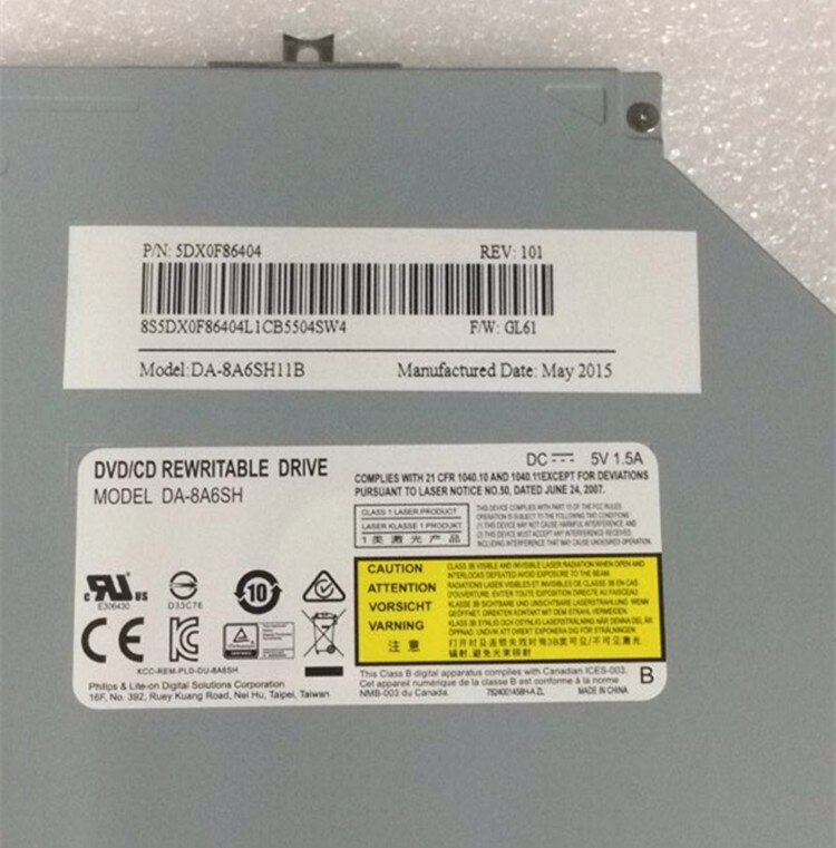 original Ultra Slim 9.0mm DVDRW Drive DA-8AESH For... – Grandado