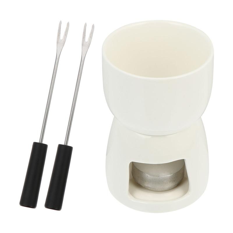 1 Set Ceramic Fondue With 2 Forks Premium Tea Ligh... – Grandado