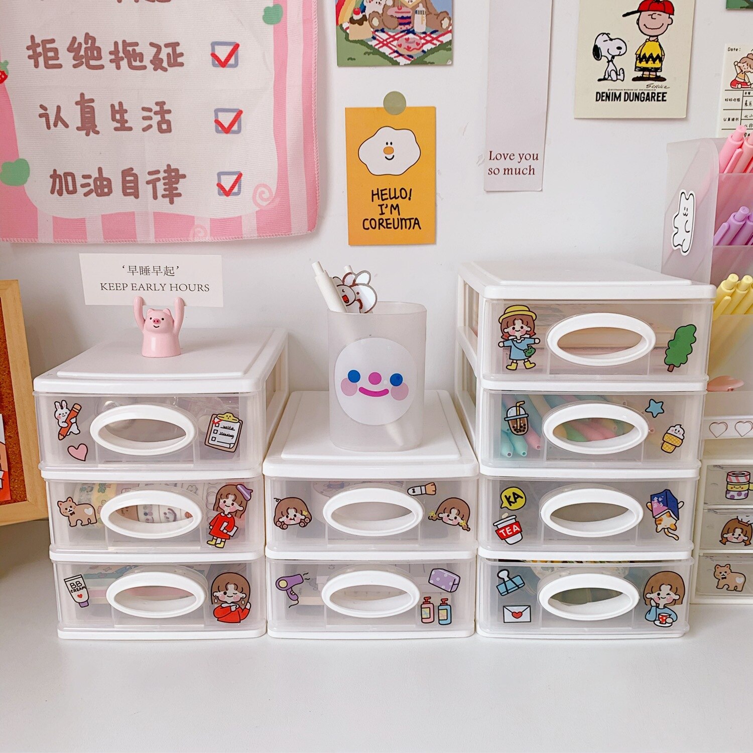 Desktop Storage Box 2&4 Layer Drawer Type Storage ... – Grandado
