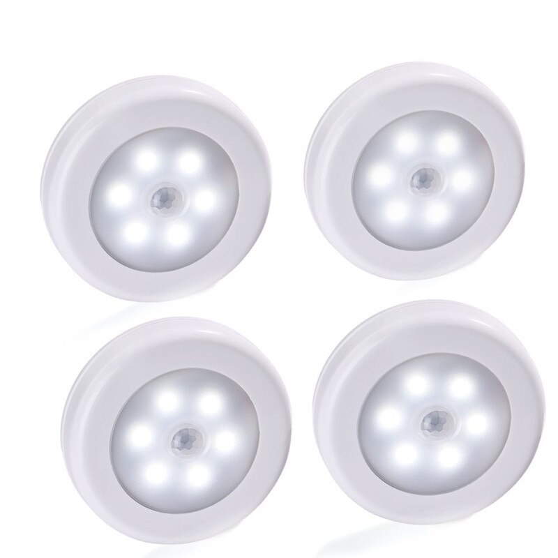 4 stuks Body Motion Sensor 6 LED Wandlamp Nachtlam... – Vicedeal