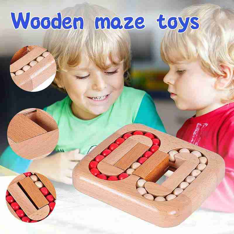 Wood Table Maze Balance Board Table Maze Flat Ball... – Vicedeal