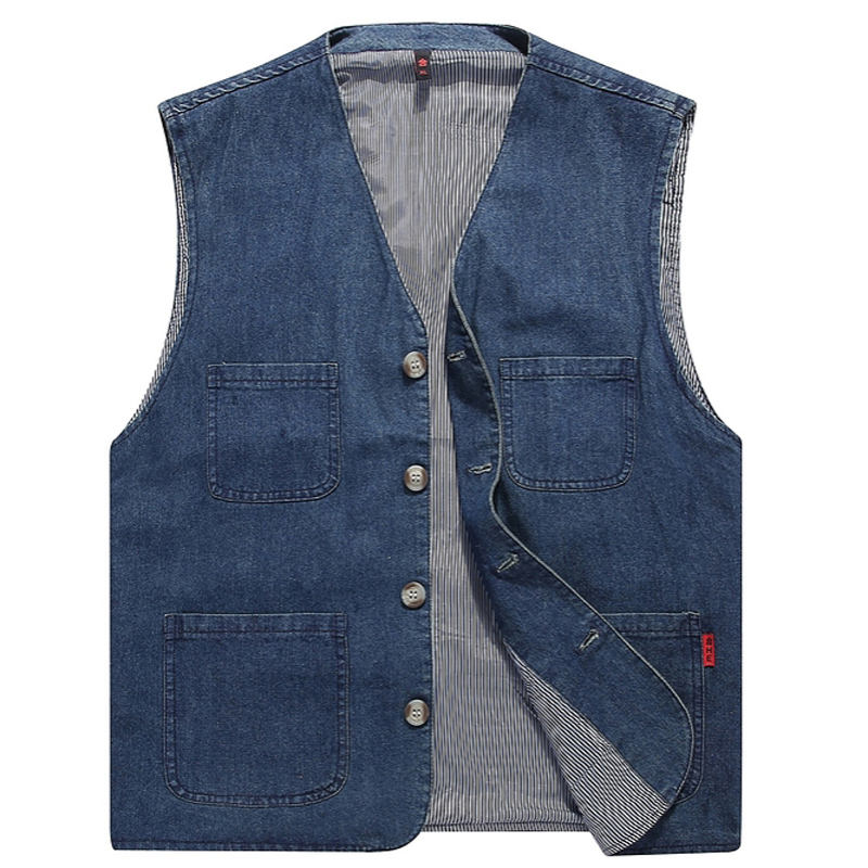 Mens Suit Vests Denim Blue Waistcoat Vest Man Mult... – Grandado