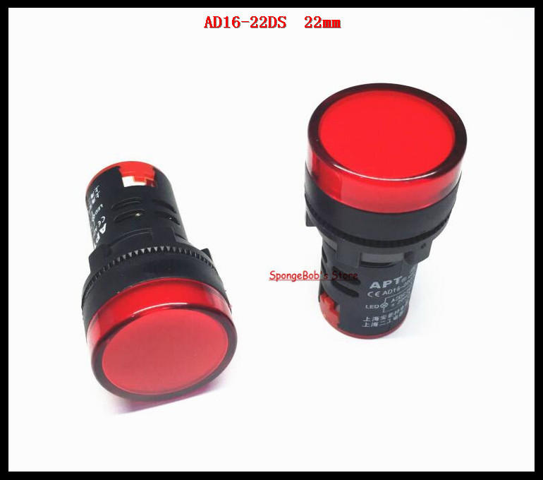 5 stks/partij AD16-22D/S 22mm Red AC/DC 12 v, 24 v... – Vicedeal
