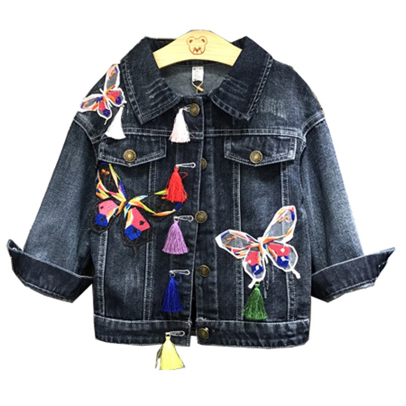Spring Baby Girl Denim Jacket Embroidery Butterfly... – Vicedeal