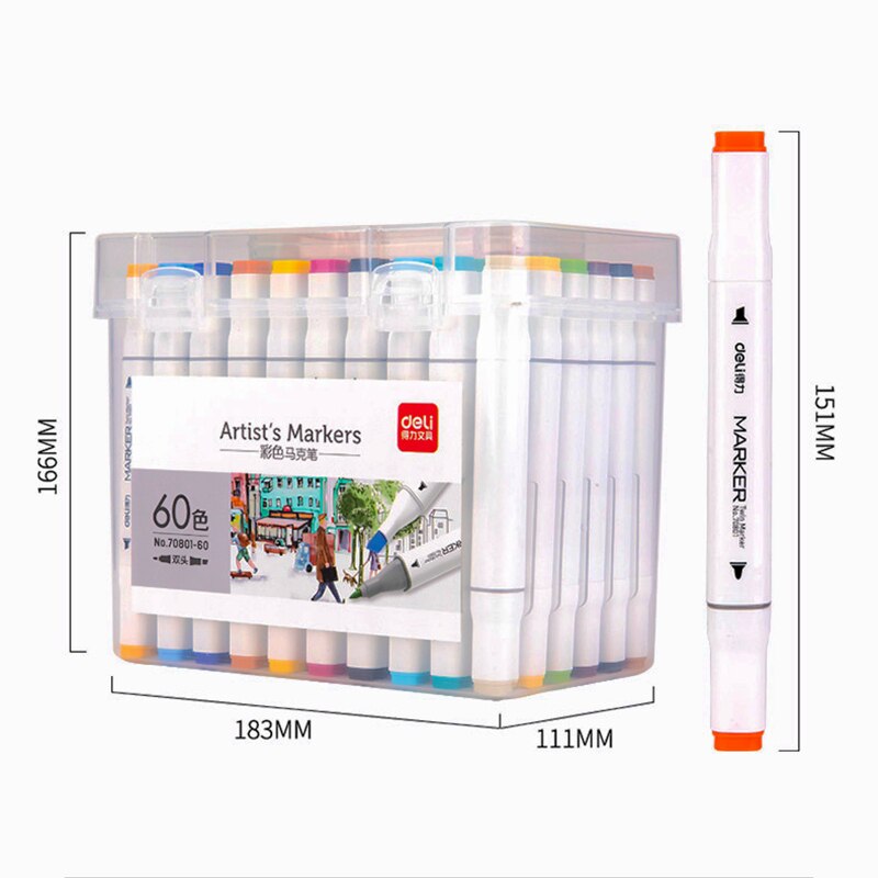 24-60PCS/BOX Deli 70801 double side artist's marke... – Grandado