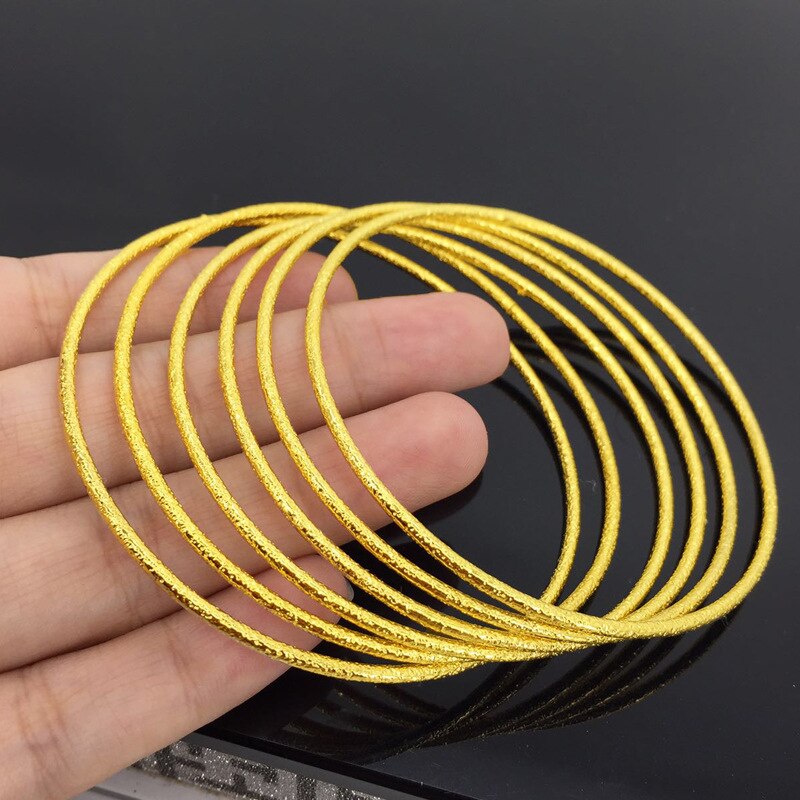 10pcs/ lot Pure Gold Color Bangle Bracelet for Wom... – Grandado