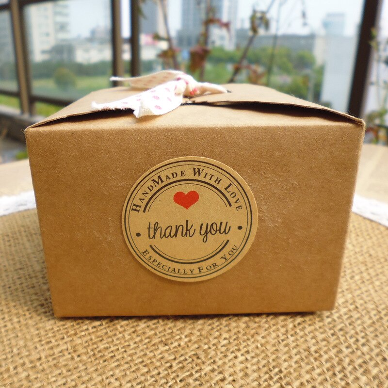 Custom kraft paper roll sticker thank you sticker ... – Vicedeal