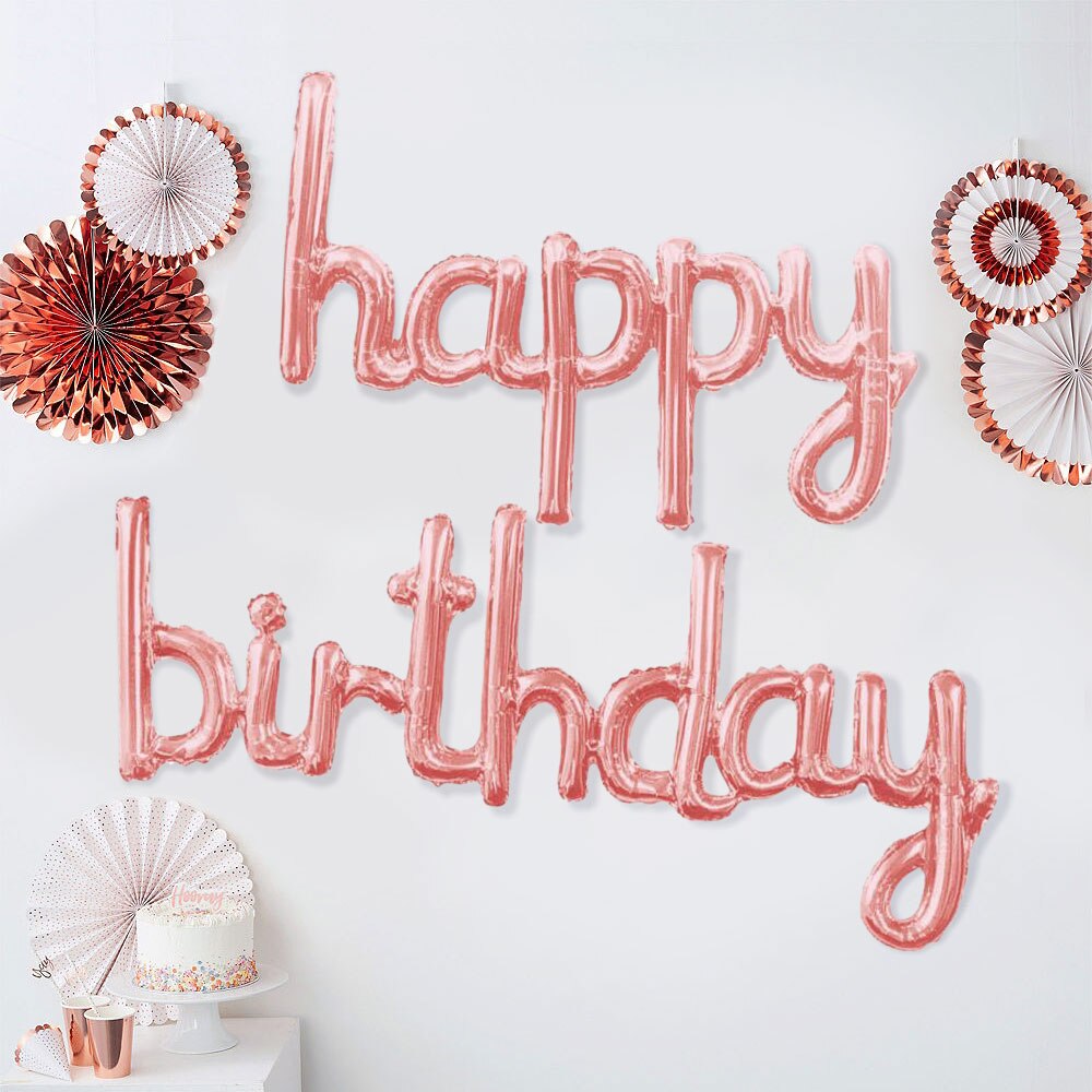 Happy Birthday Foil Balloons Globos Script Letter ... – Grandado
