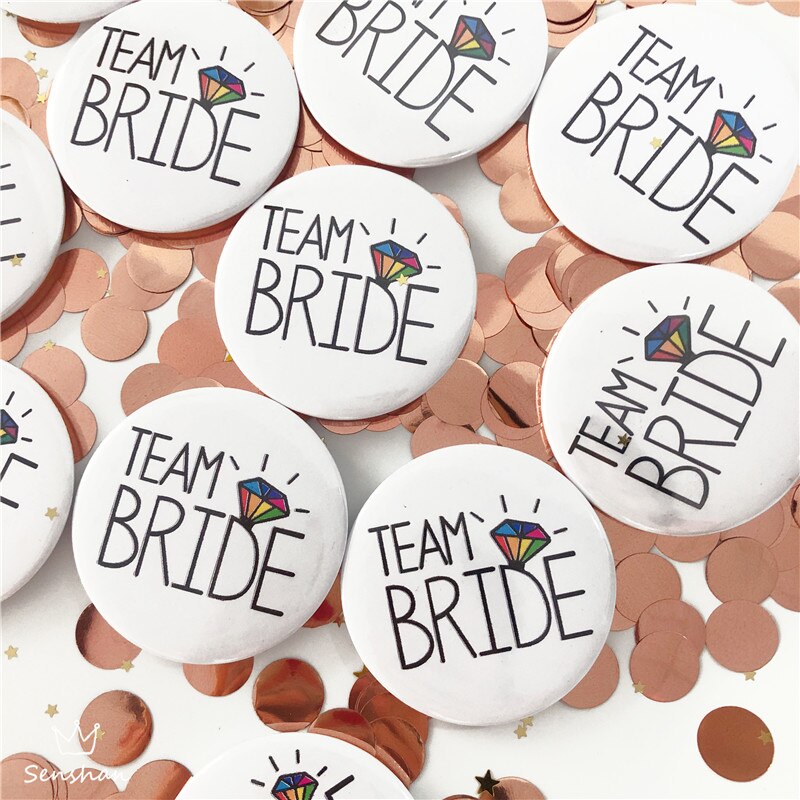 6Pcs Bride To Be Badge For Hen Party White Pink Go... – Grandado