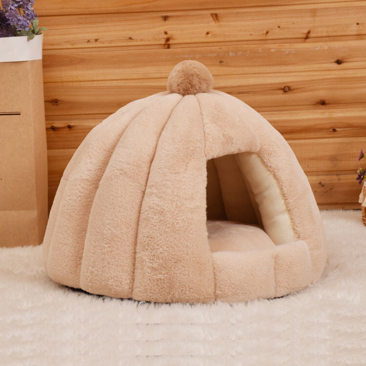 Pumpkin Shape Cat Bed Cat Houses for Indoor Cat Be... – Grandado