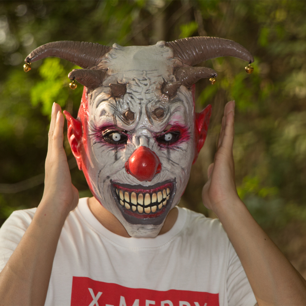 Halloween Scary Masks Clown Latex Mask Bells Clown... – Grandado