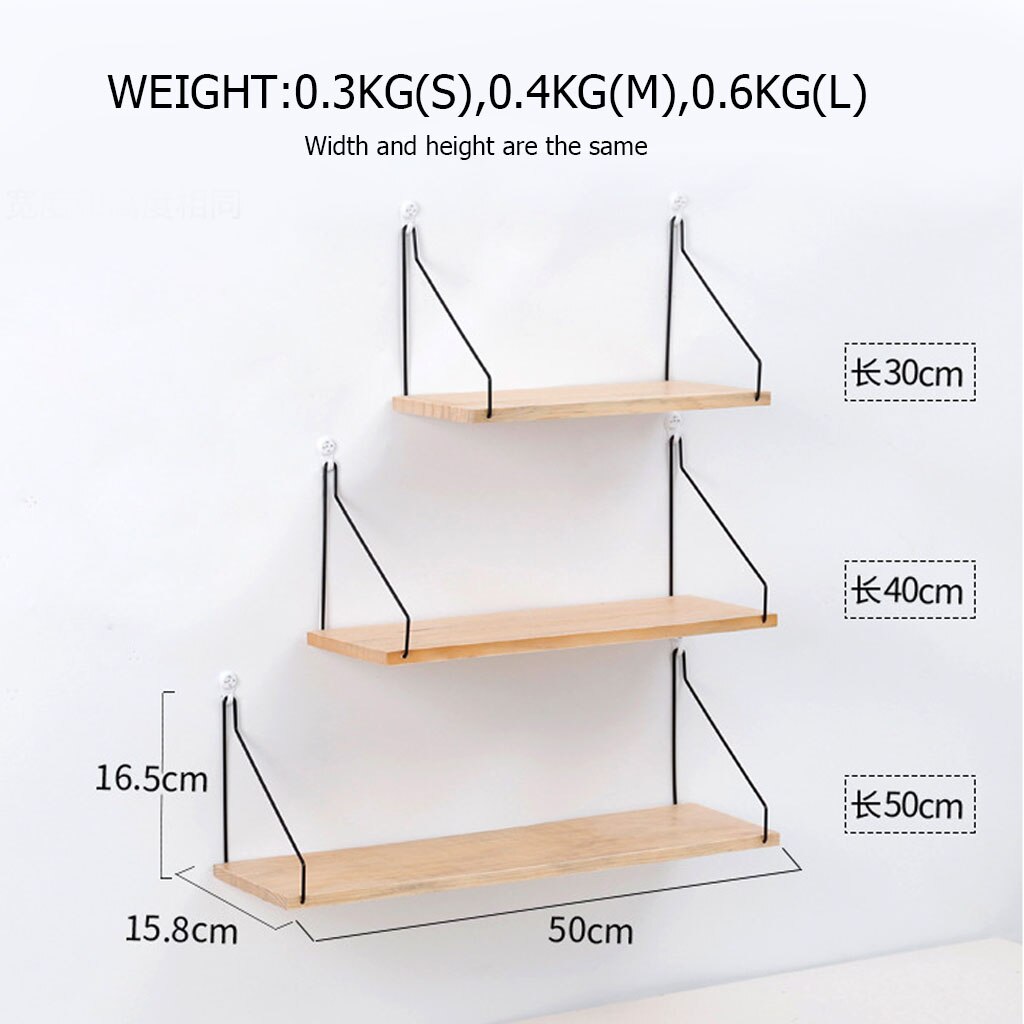 Ijzer Houten Decoratieve Muur Plank Make Up Storag... – Vicedeal