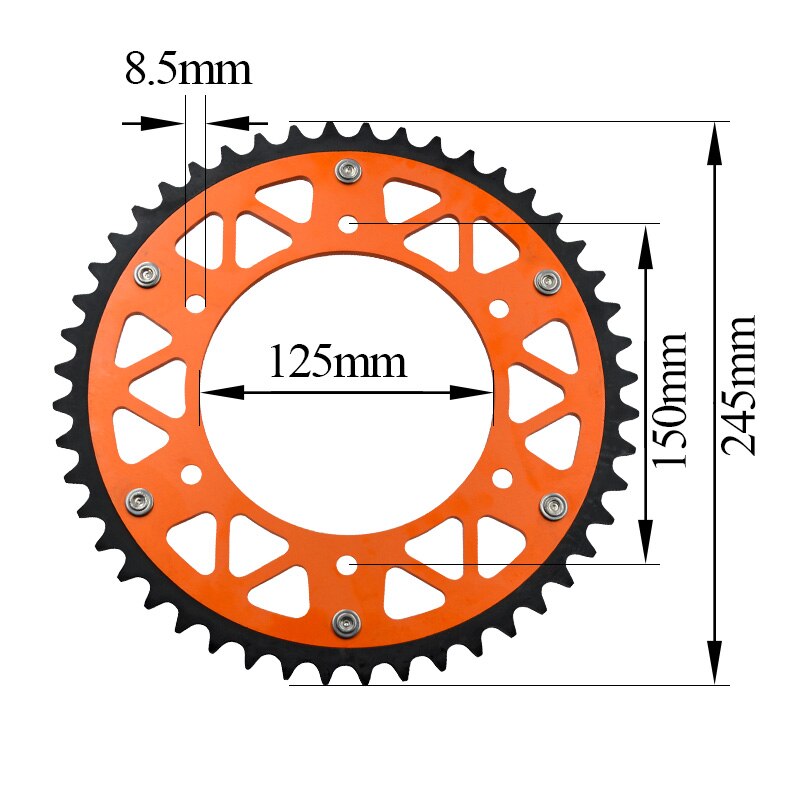 Crossmotor Motor Accessoires 48T Tanden Achter Bac... – Vicedeal