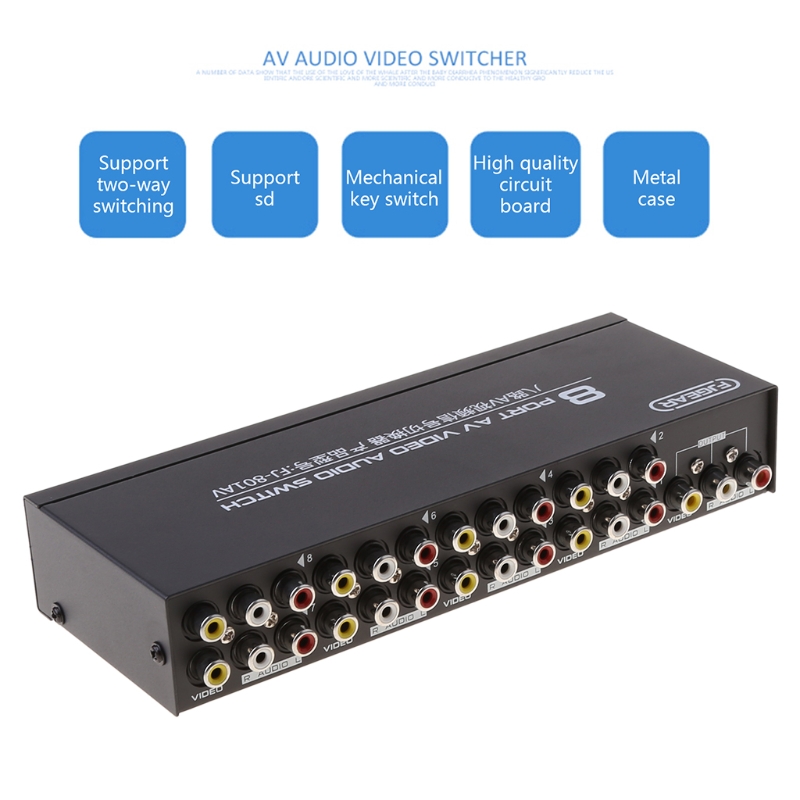 8-Way Av Switch Rca Switcher 8 In 1 Uit Composiet ... – Vicedeal