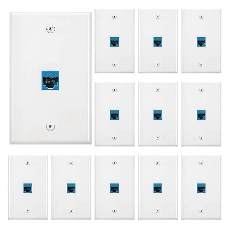 10 Pieces Ethernet Wall Outlet Plate Cat6 RJ45 Wal... – Vicedeal