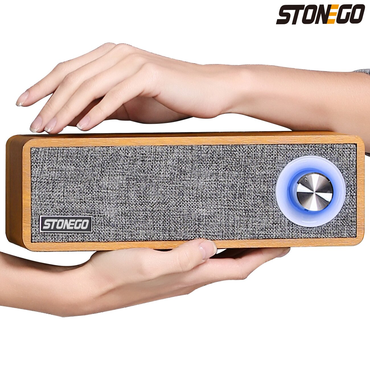 STONEGO Handmade Oak Wood Portable Bluetooth Speak... – Grandado