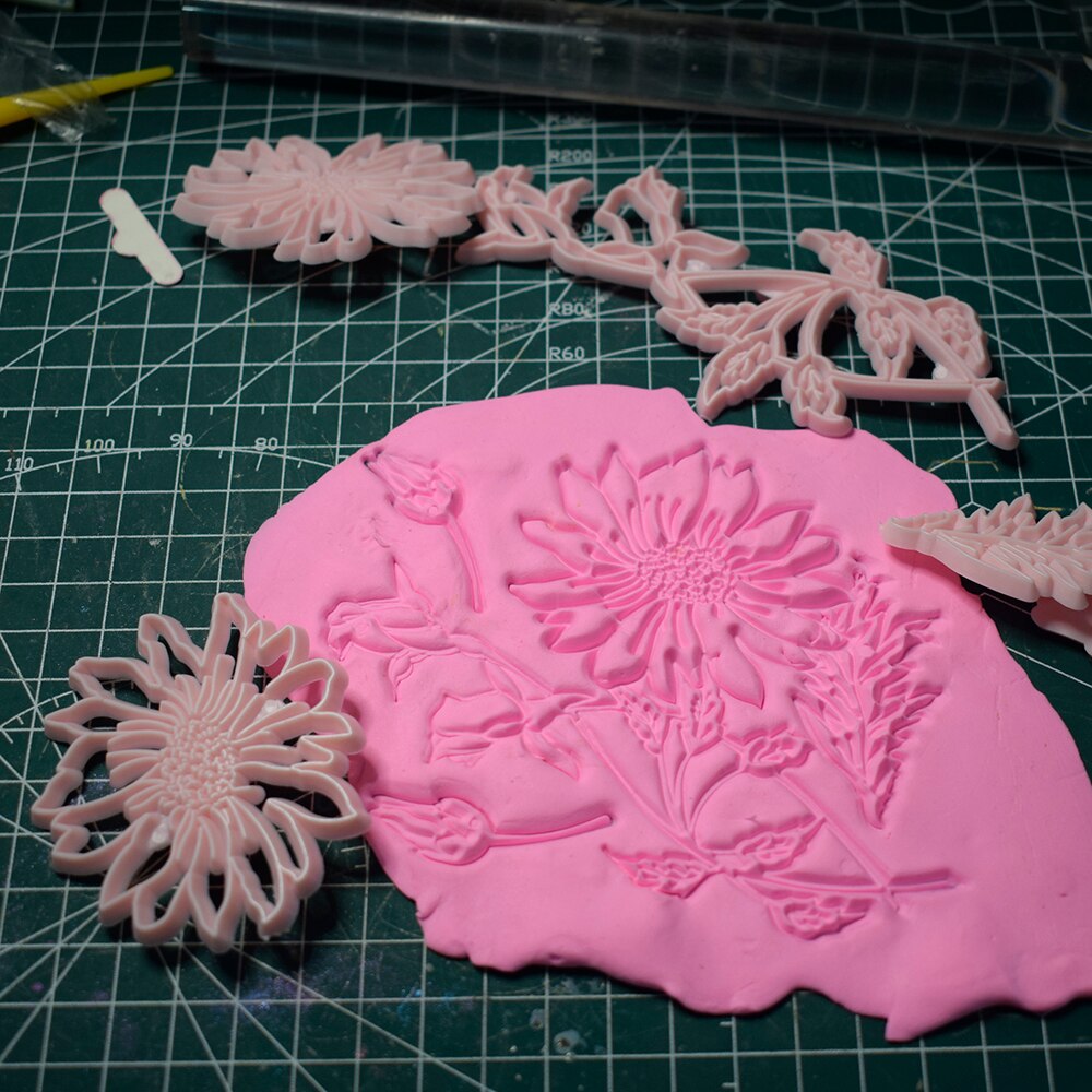 Plastic Bloem Emboss Stempel Voor Klei Textuur Mak... – Vicedeal
