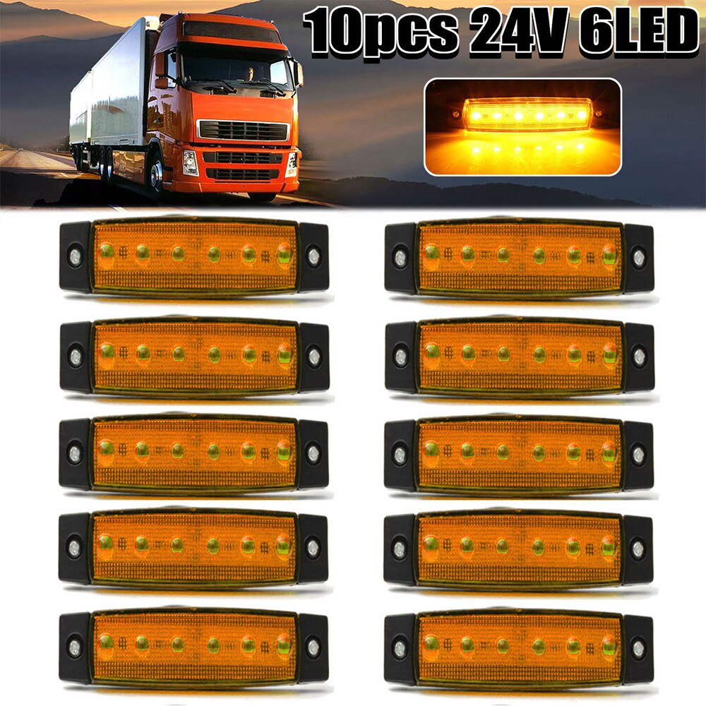 10Pcs Geel 24V 6 Led Super Light Side Marker Indic... – Vicedeal
